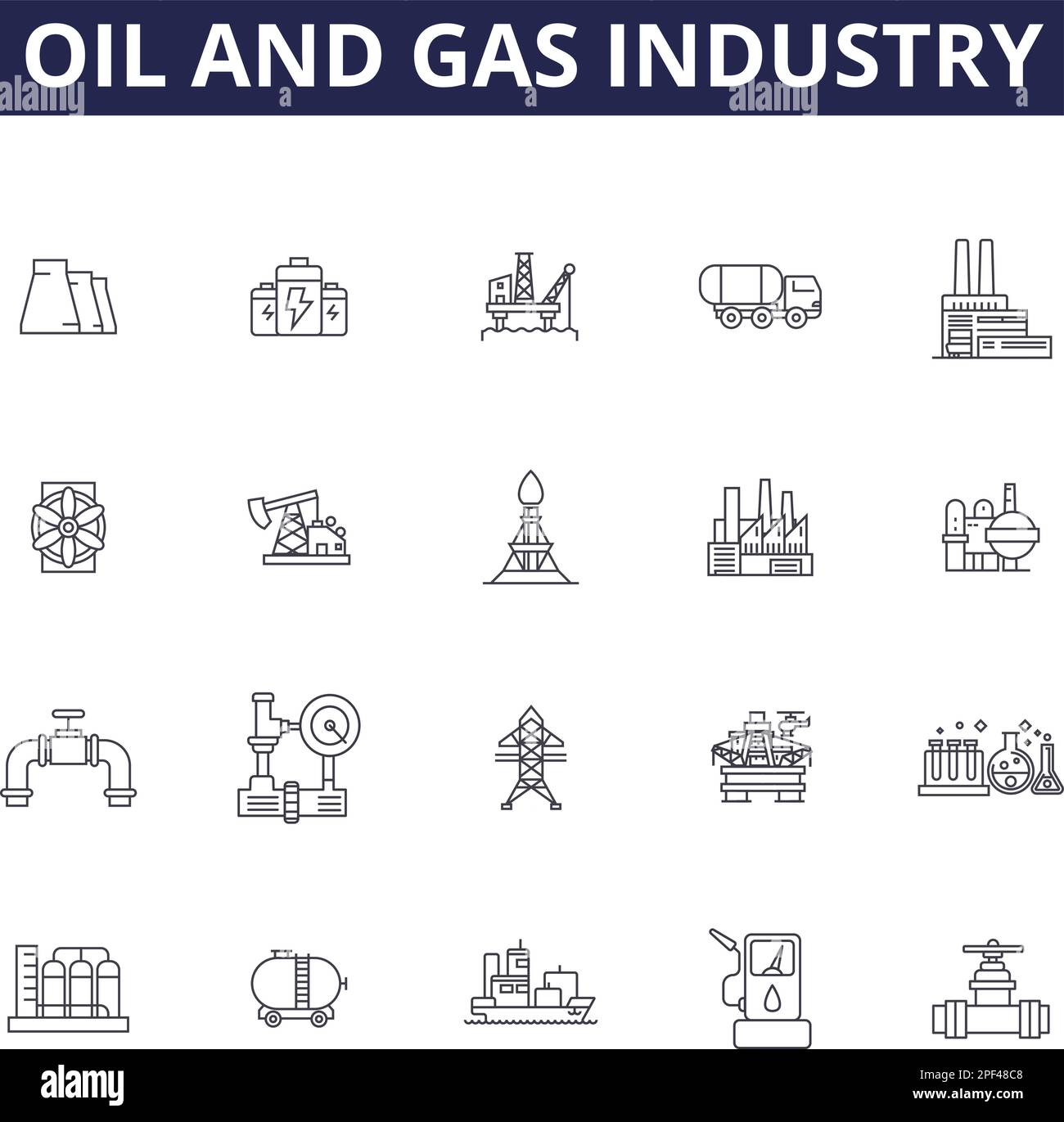 Symboles et signes vectoriels de la gamme de l'industrie pétrolière et ...