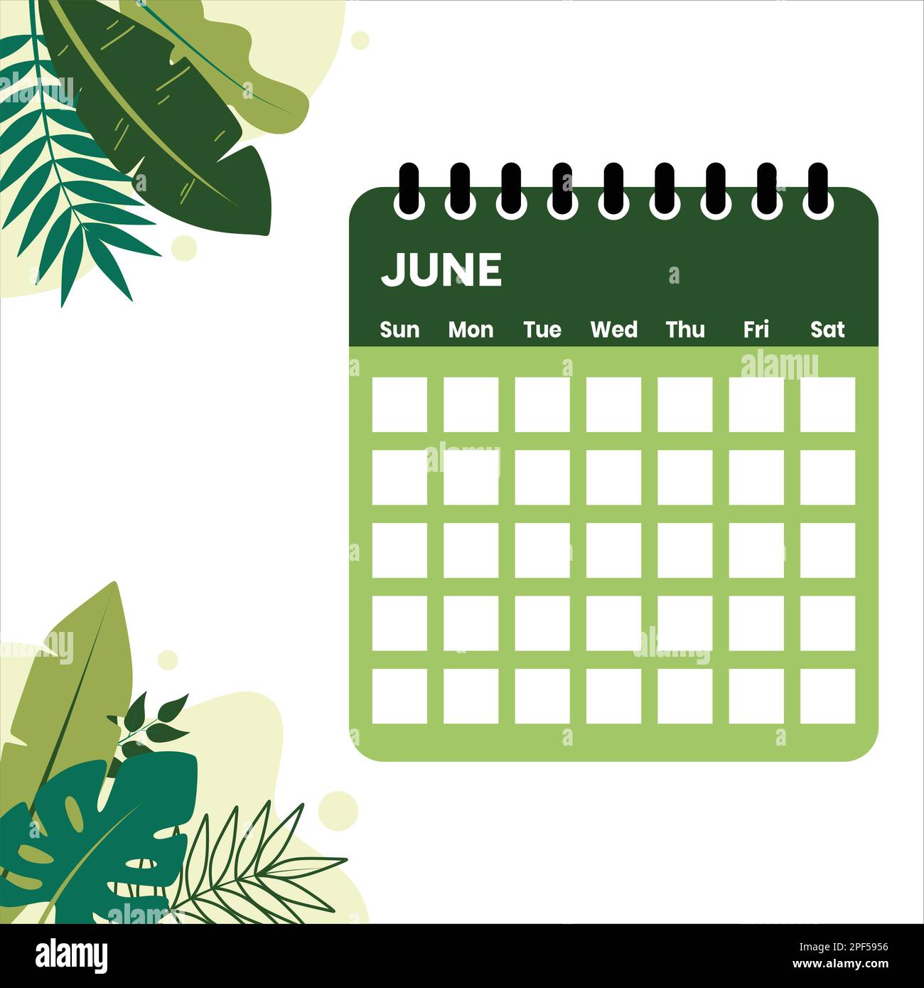 Calendrier de juin Banque d'images vectorielles - Alamy