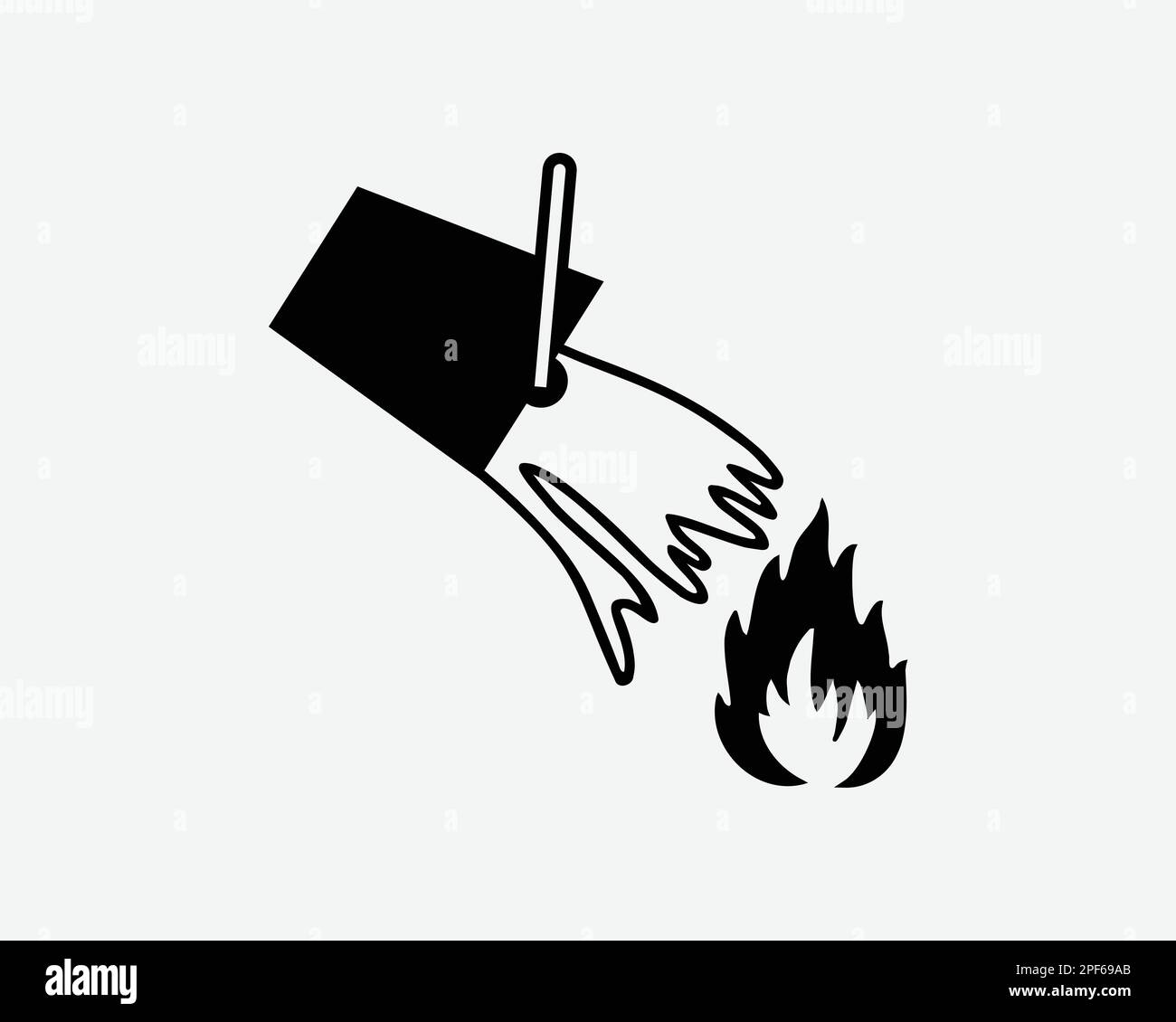 Éteindre le feu seau d'eau Pail mettre hors foyer flammes Noir blanc ...