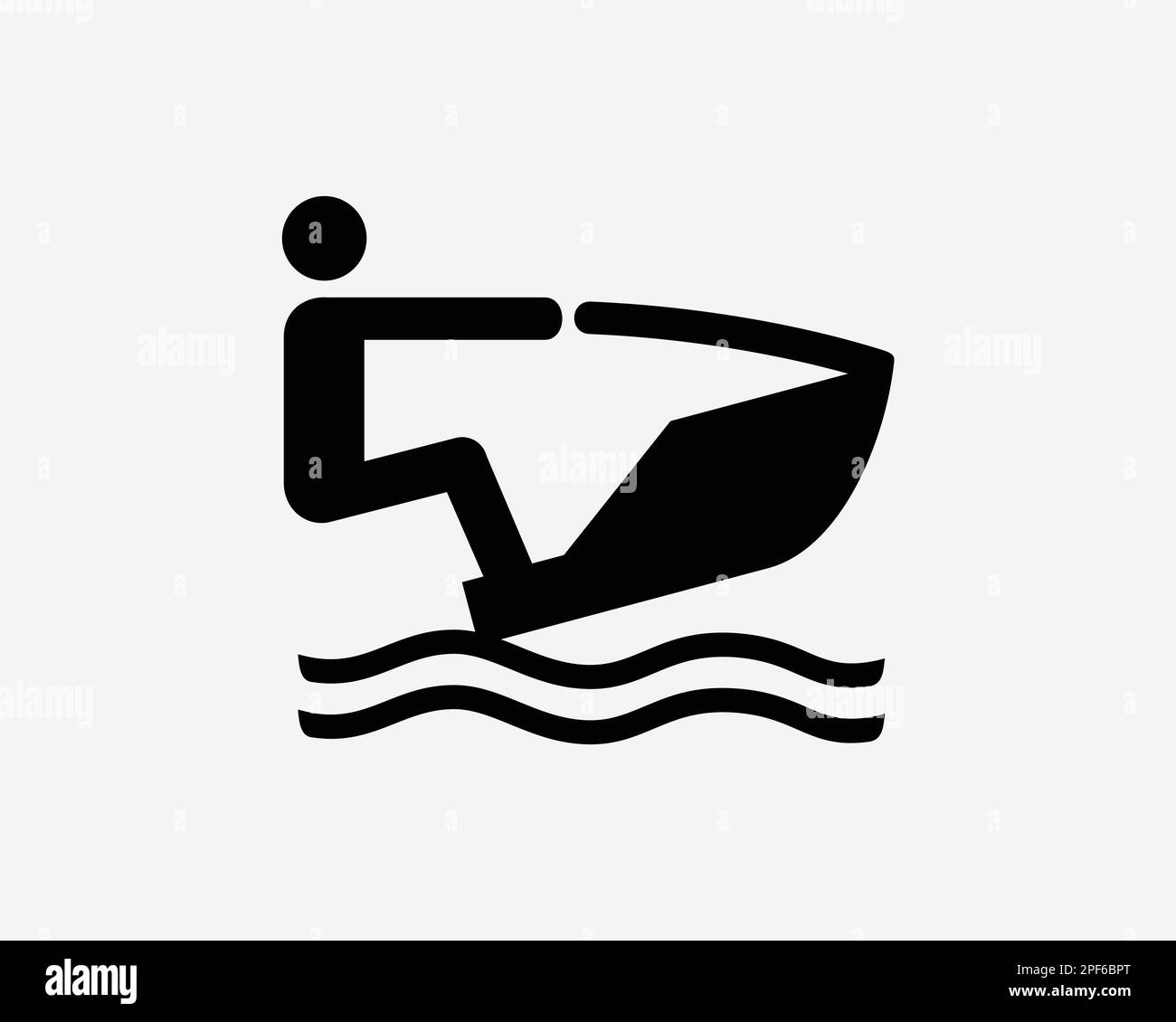 Jet ski Icon Jetski Personal Boat Vessel Ride Riding Sports Vector Noir ...