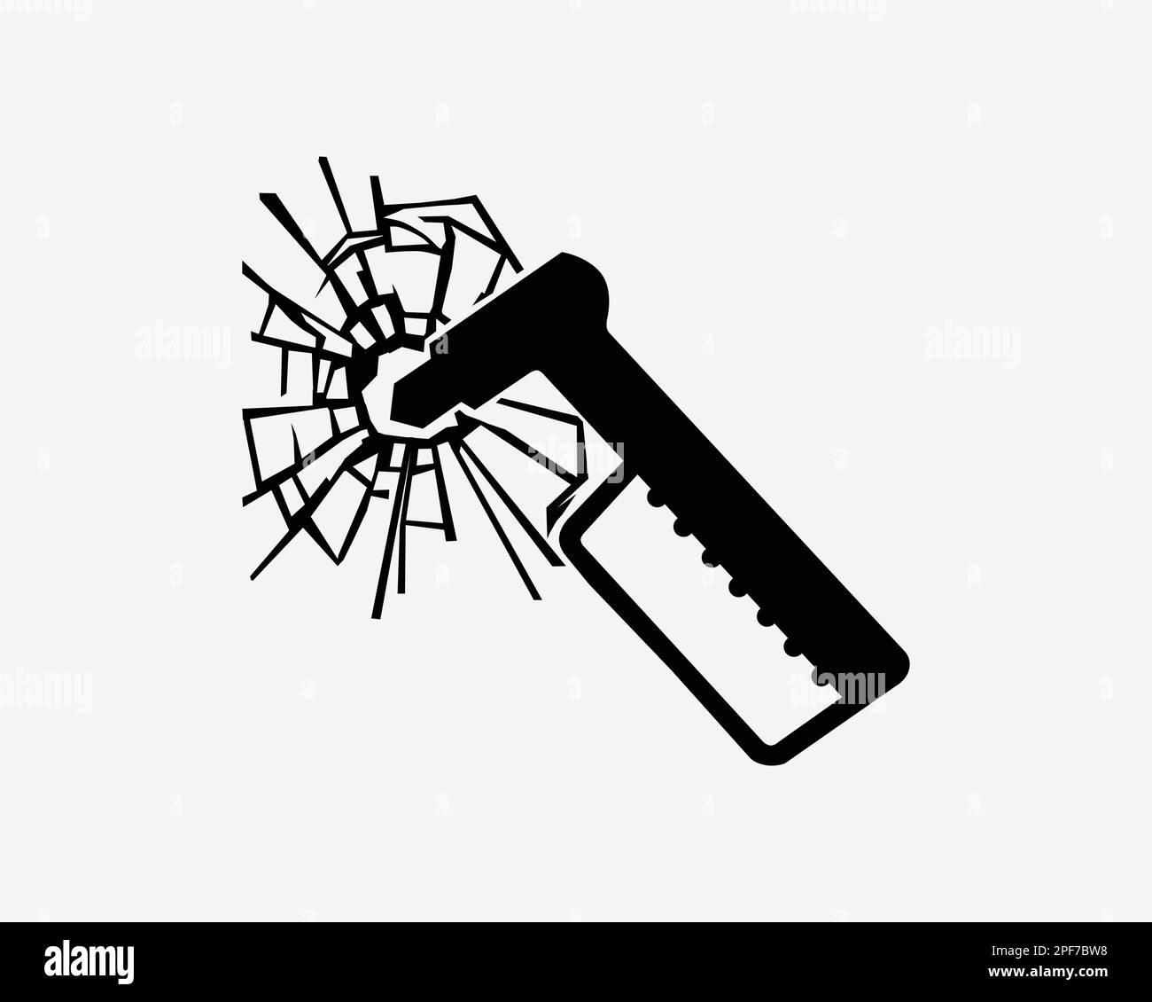 Marteau d'urgence bris de verre brise-glace sortie sortie Noir blanc ...