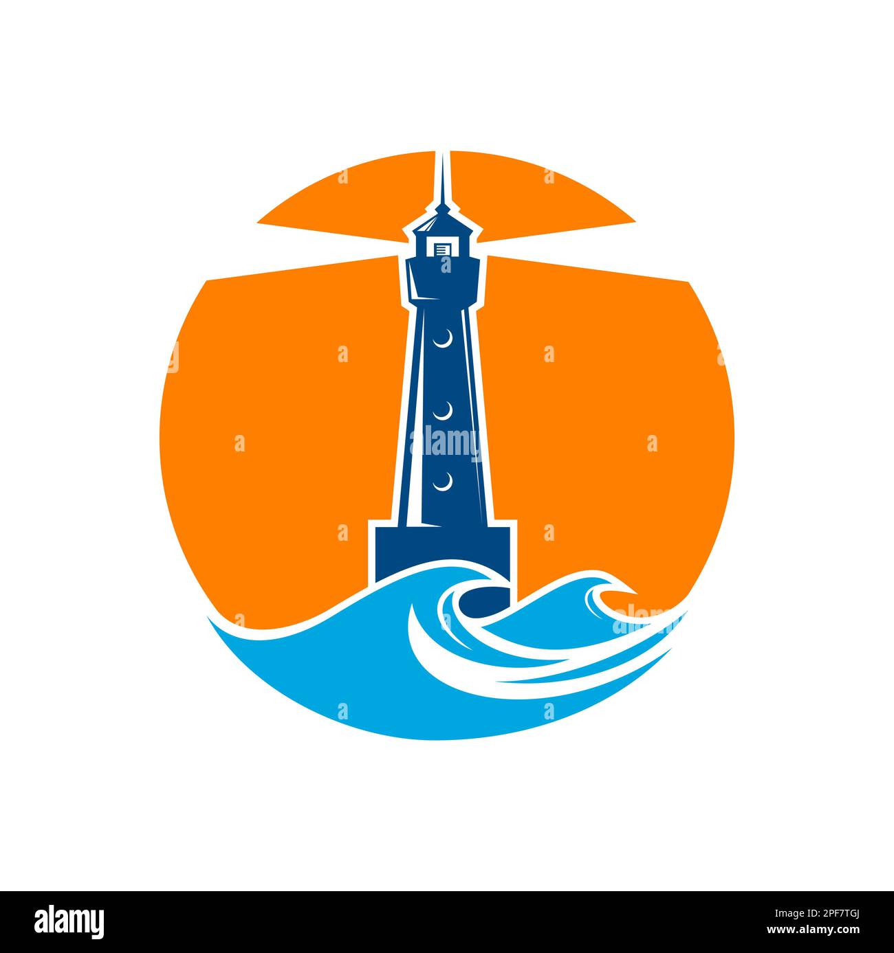 Icône phare et balise. Panneau ou emblème de la lanterne de navigation ...