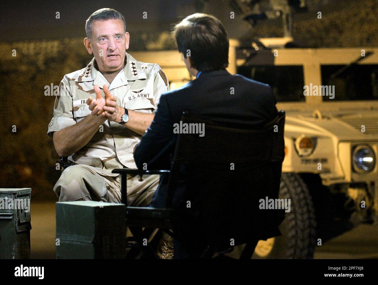Gen. Tommy Franks, commander of coalition forces in Iraq, left, speaks ...