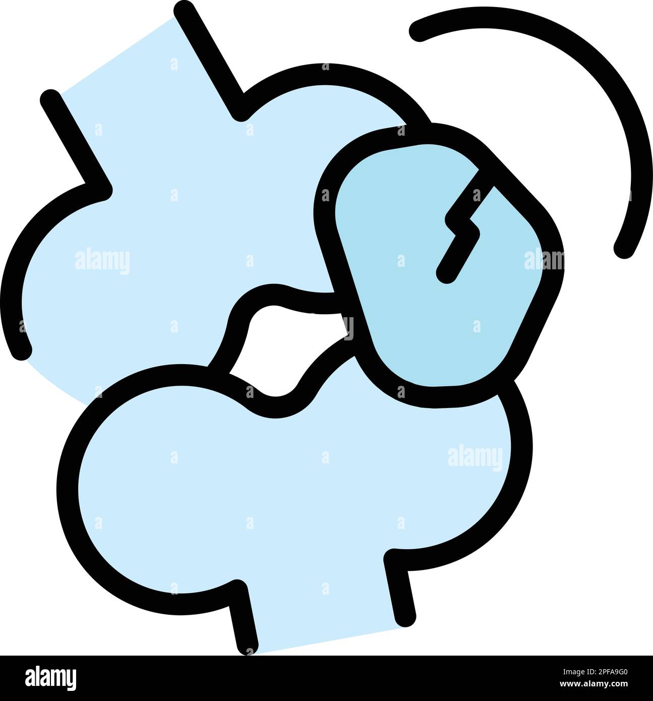 Icône de fissure osseuse humaine. Outline Human bone crack vector icône ...