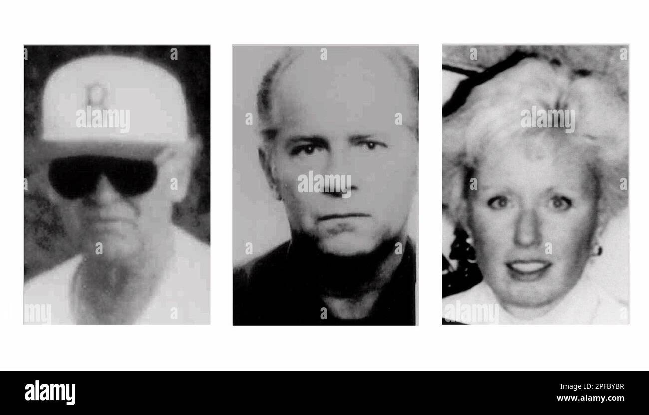 The photos left and center are FBI handout photos of fugitive ...