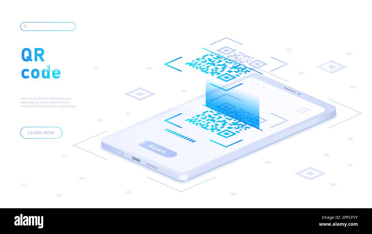 Code qr de dessin animé Banque d'images détourées - Alamy