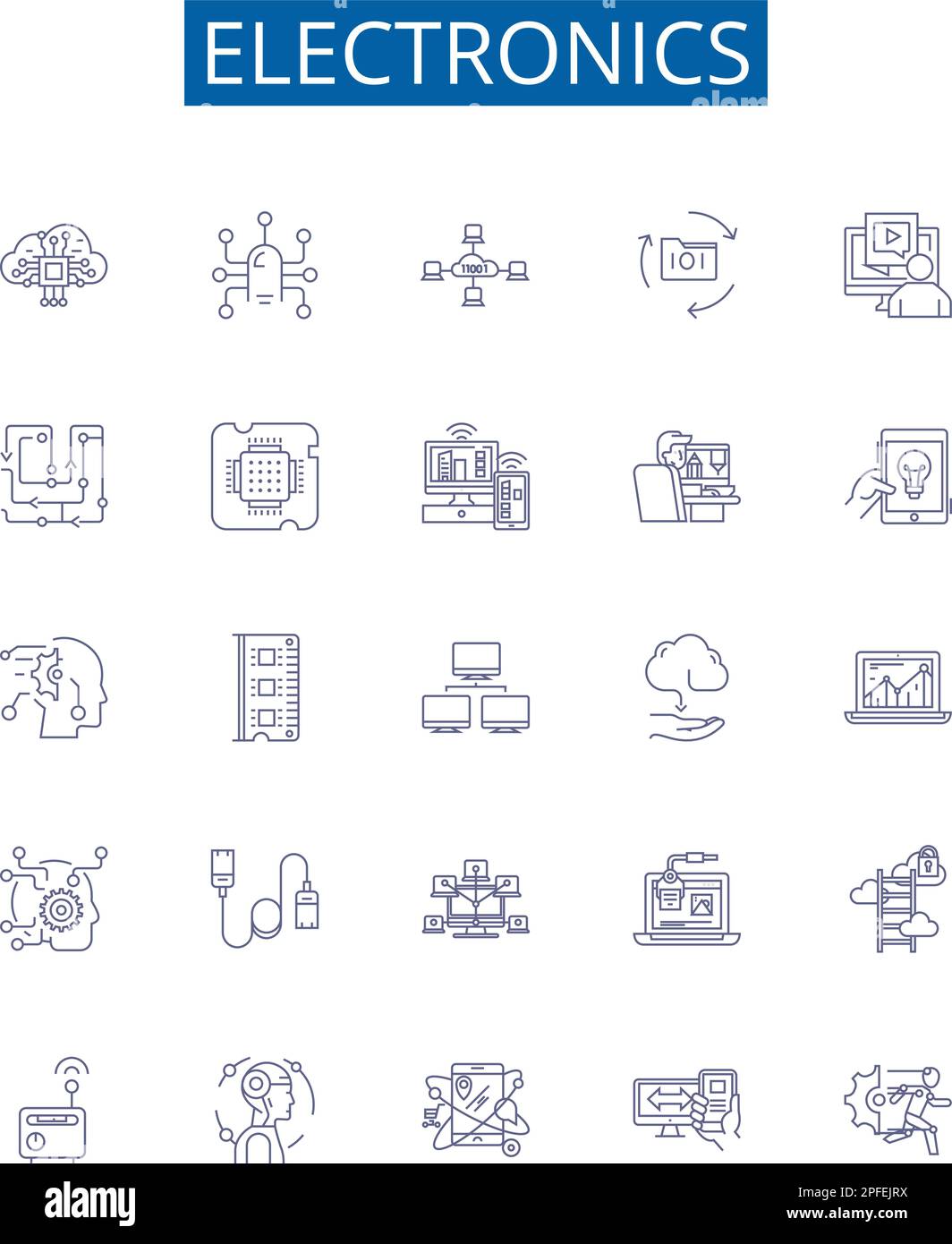 Mise en place des affiches des icônes de la ligne électronique ...