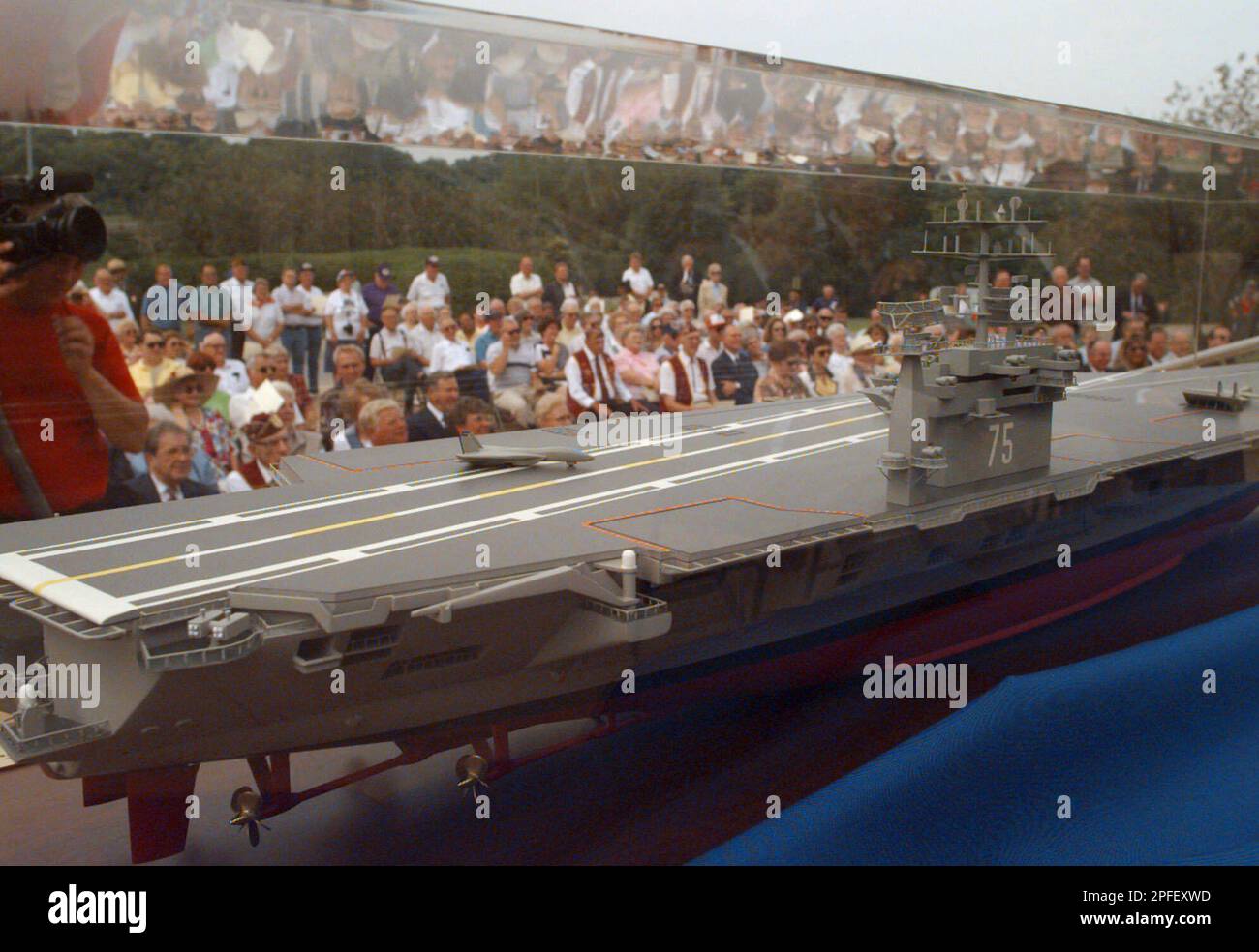 A scale model of the USS Harry S. Truman is displayed Thursday, Aug. 31 ...