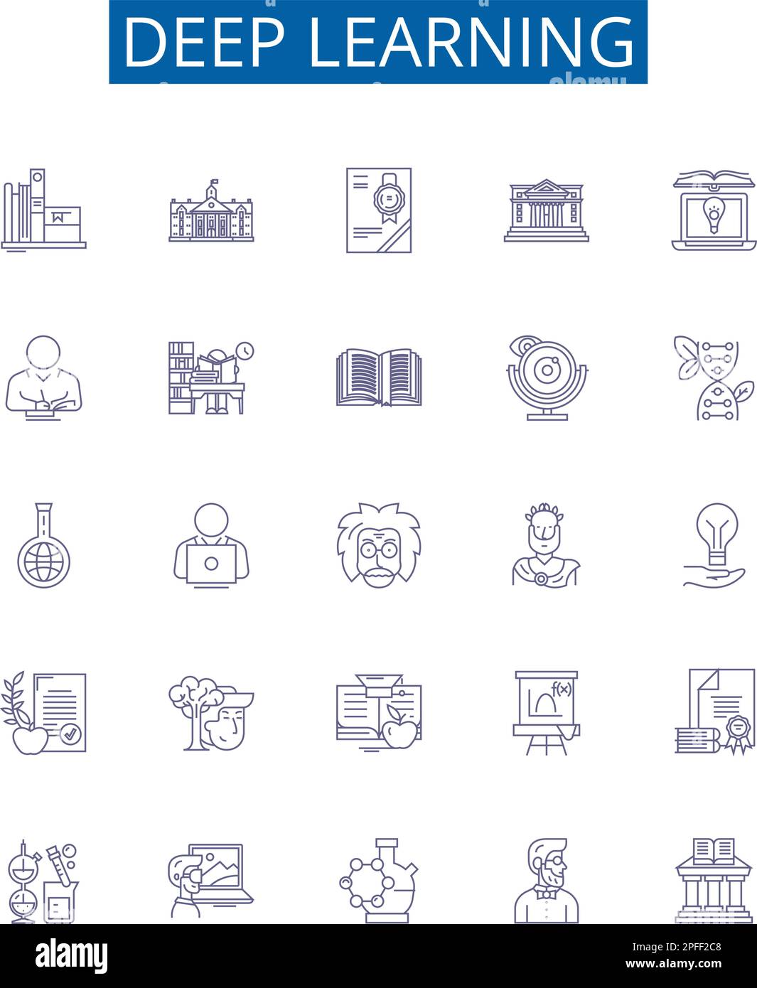 Mise en place des affiches des icônes de la ligne d'apprentissage en ...