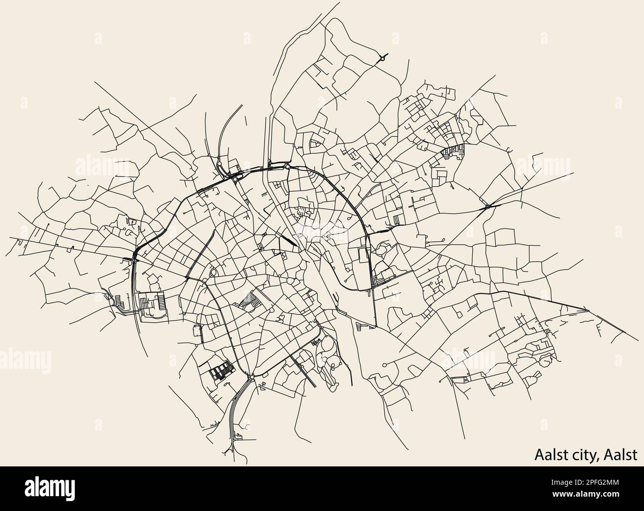 Carte des rues de la COMMUNE D'AALST, AALST Image Vectorielle Stock - Alamy