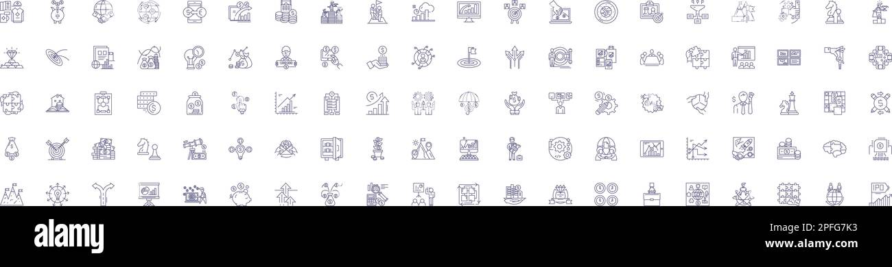 Mise en place des affiches des icônes de la gamme de marché. Collection ...