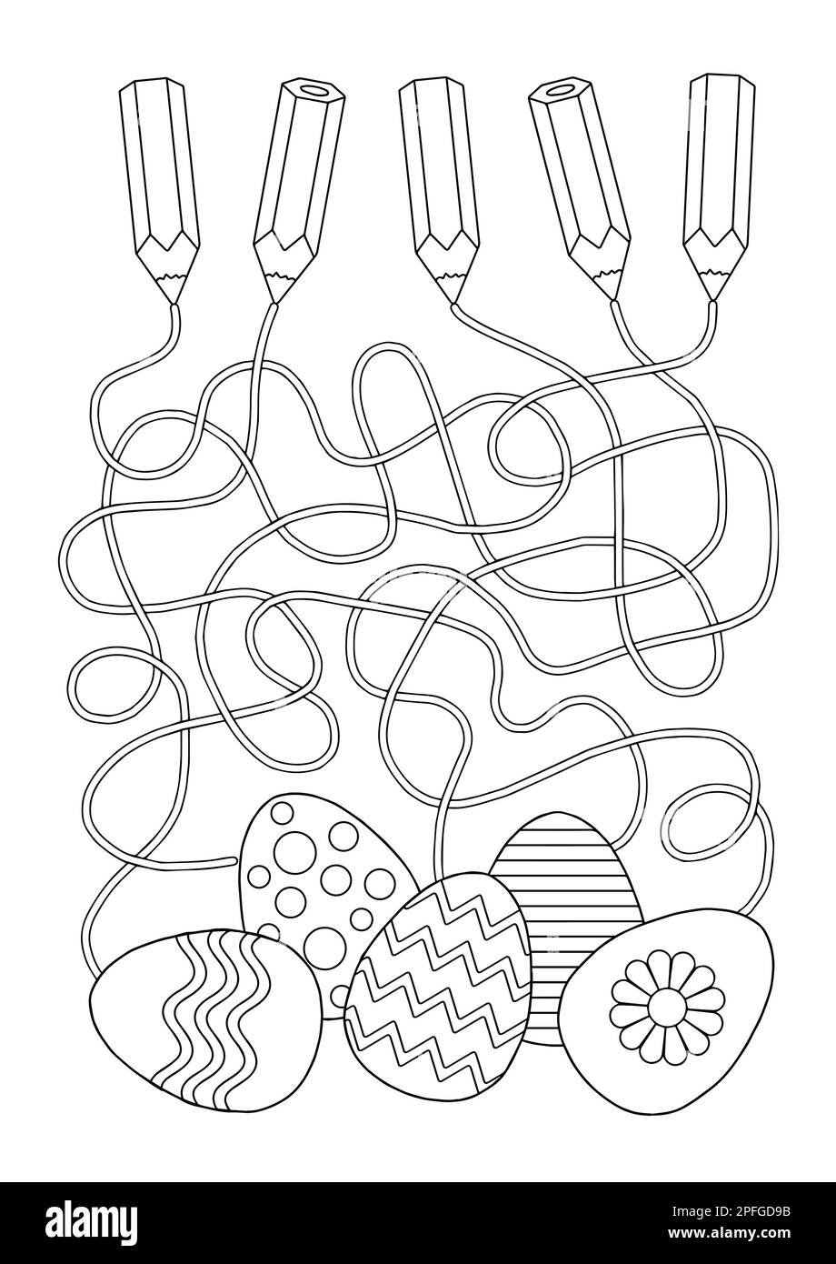 Jeu de labyrinthe pour les enfants, trouver la bonne façon d'oeufs de ...