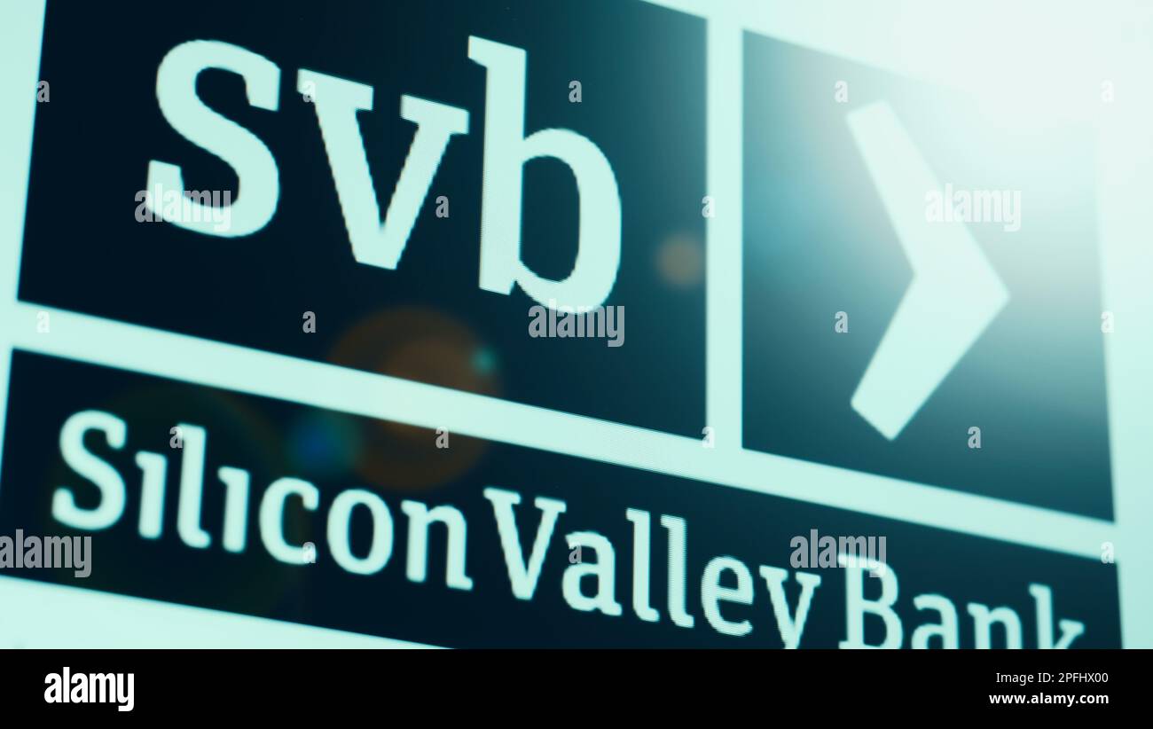 Bangkok Thaïlande. 15 mars 2023. Logo SVB Bank. Logo de la Silicon ...
