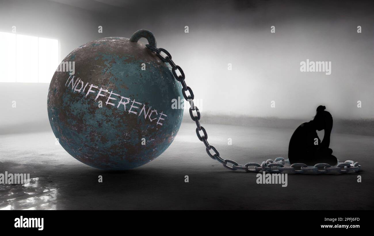 Indifférence contre une femme. Piégé dans une prison haineuse, enchaîné ...