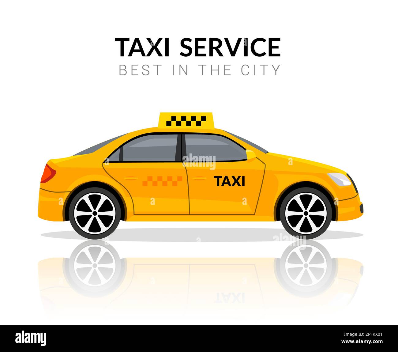 Yellow taxi cab top view Banque d'images vectorielles - Alamy
