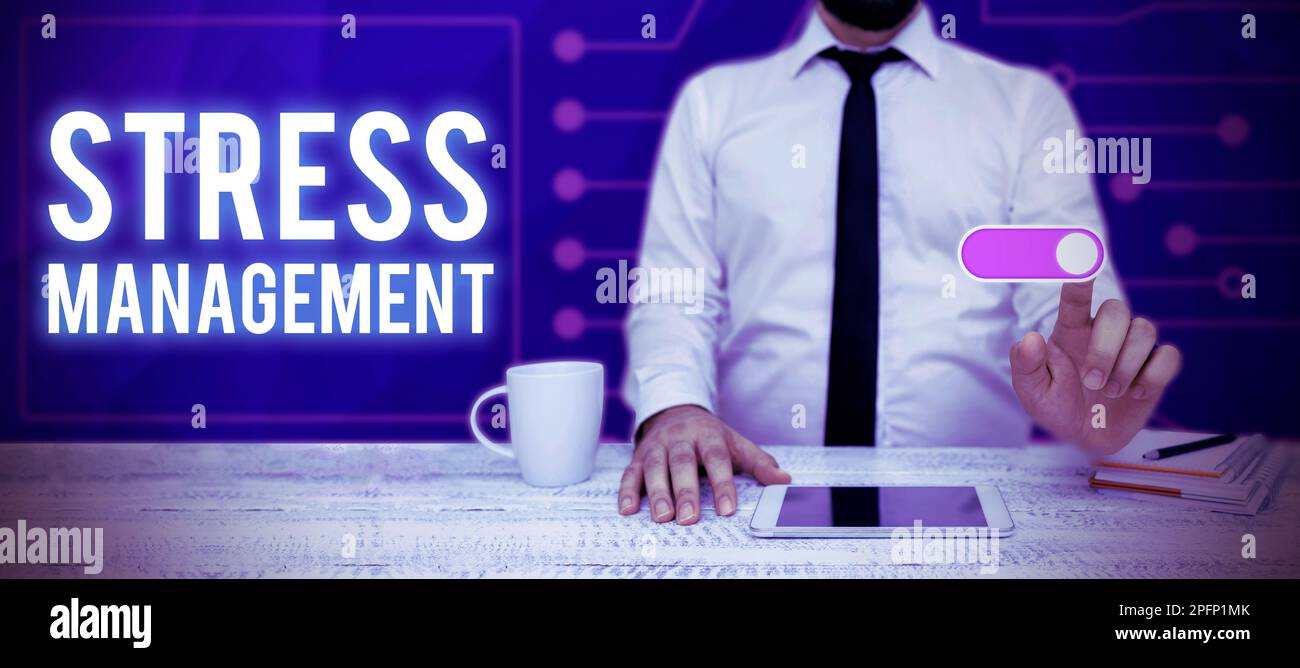 Légende conceptuelle gestion du stress. Aperçu de l'entreprise ...