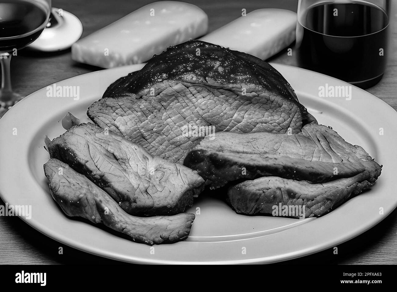 Viande de fromage Banque d'images noir et blanc - Alamy