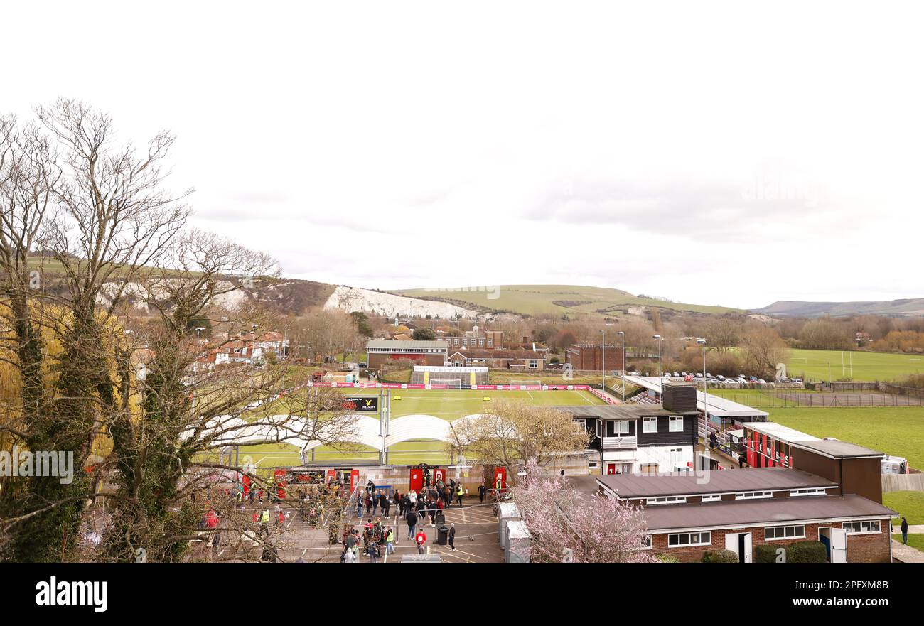 Vue générale de l'extérieur du sol avant le quart de finale de la coupe ...