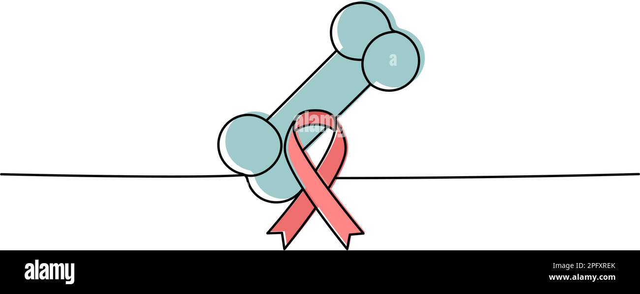 Os humain avec ruban un dessin continu coloré d'une ligne. Ruban de ...