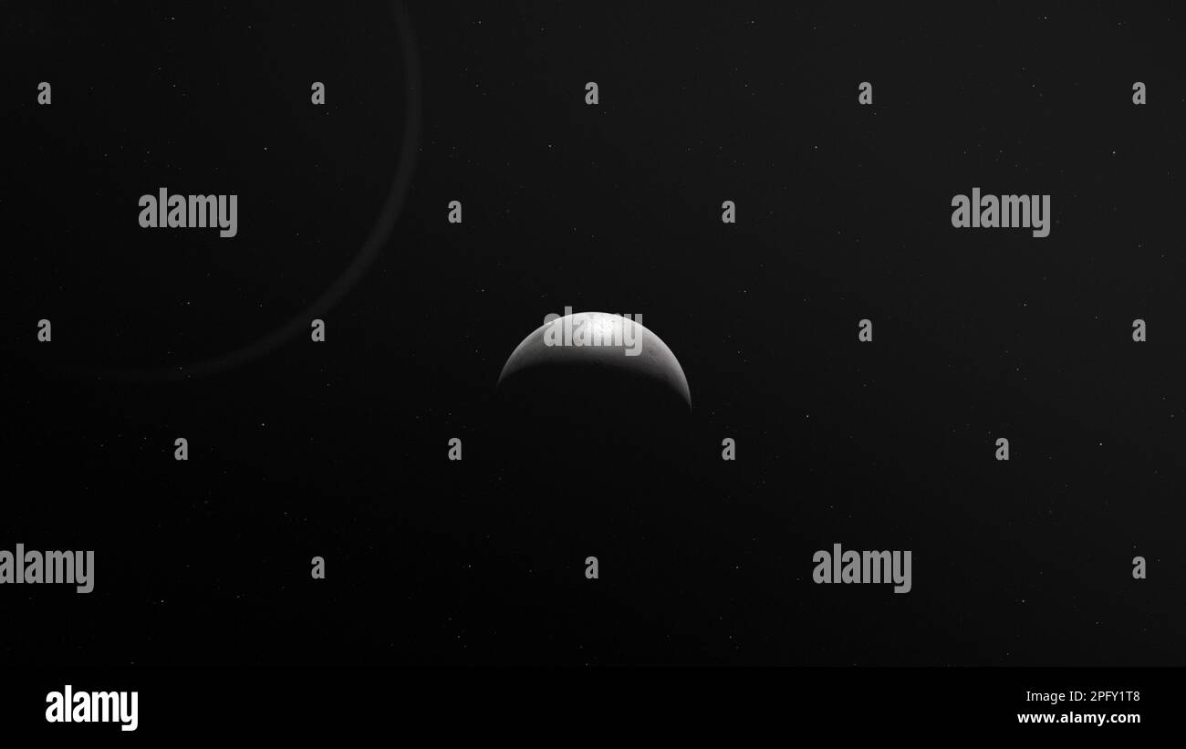 Une illustration spectaculaire de CGI d'une éclipse lunaire, avec un ...