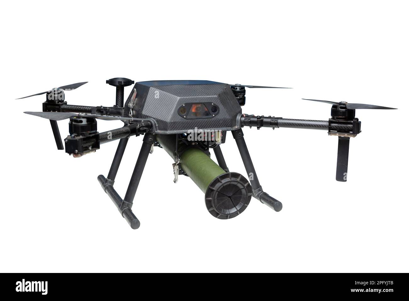 Un drone de combat militaire équipé d'un système de lancement de ...