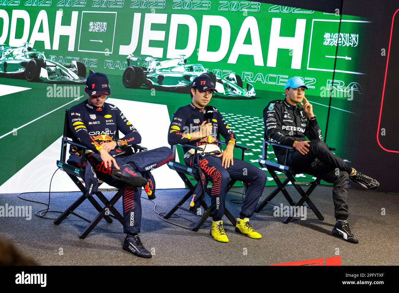 Conférence de presse: VERSTAPPEN Max (Ned), Red Bull Racing RB19, PEREZ ...