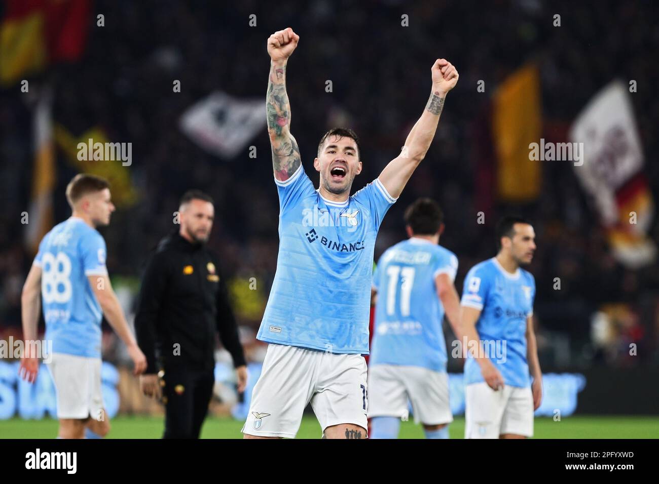 Alessio Romagnoli du Latium célèbre la victoire à la fin du championnat ...
