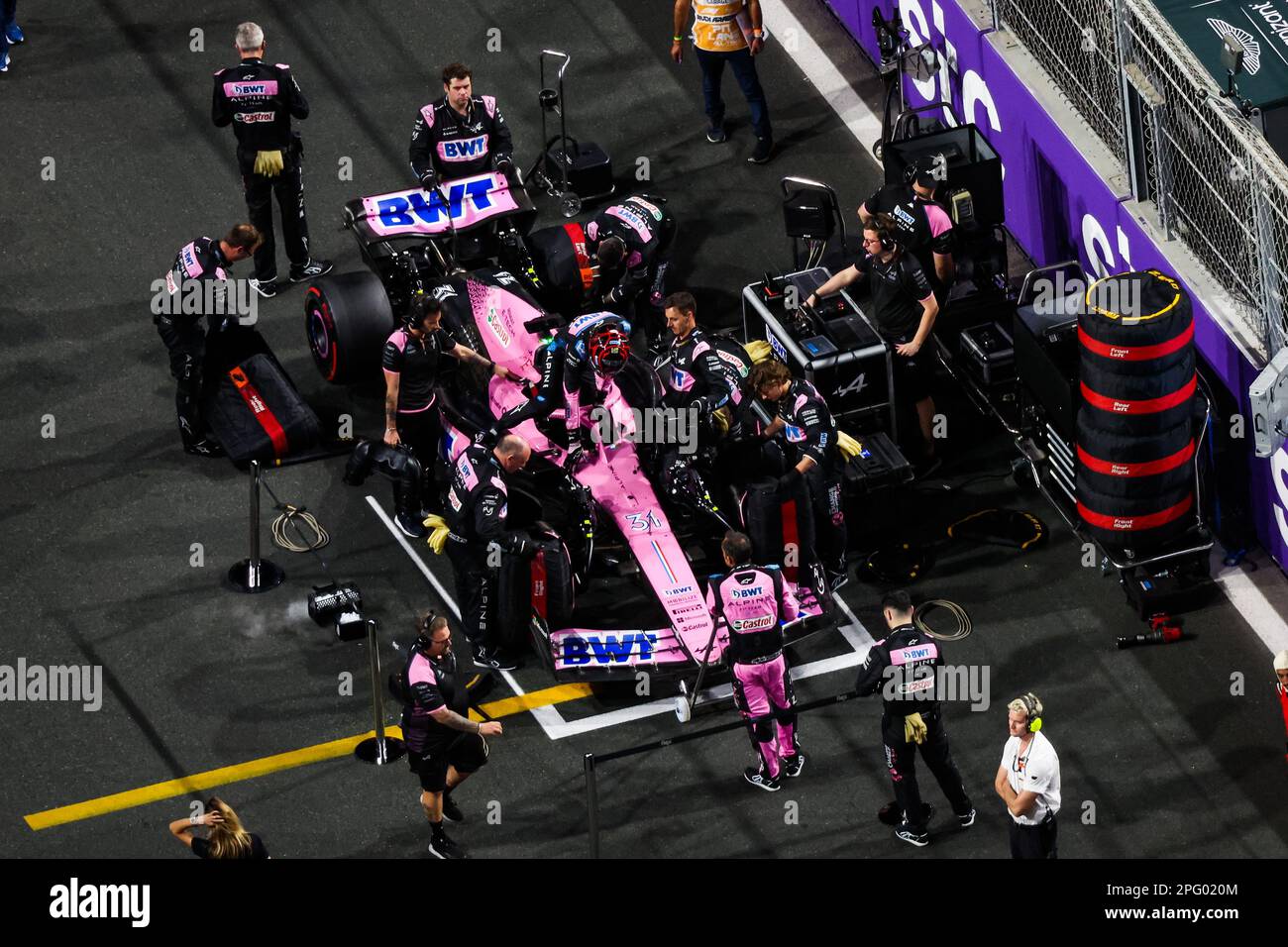 31 OCON Esteban (fra), Alpine F1 Team A523, démarrage de l'atmosphère de grille lors du Grand ...