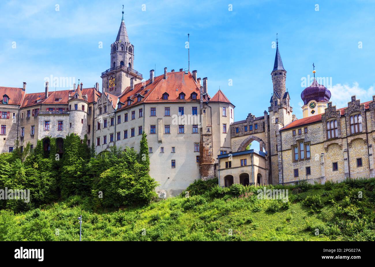 Château de Sigmaringen en été, Bade-Wurtemberg, Allemagne. C'est le ...