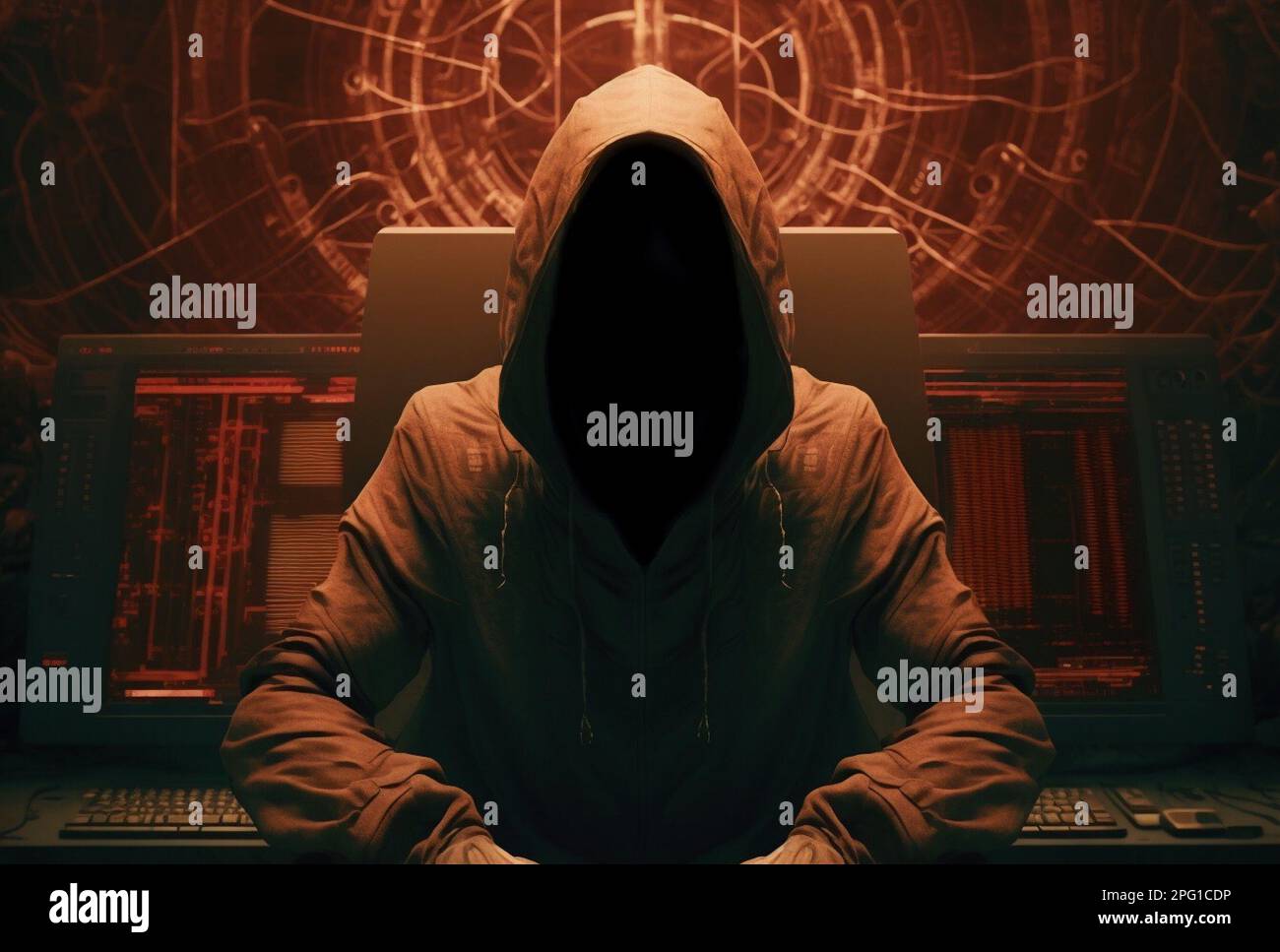 Portrait de hacker anonyme sans visage. Concept de piratage de la ...