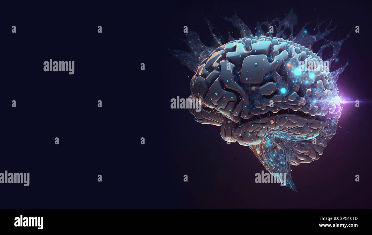 Cerveau Humain Robotique Avec Les Circuits Détaillés Concept Art De L