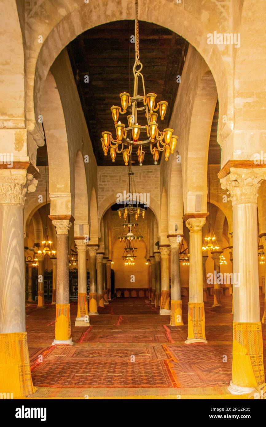 La Grande Mosquée de Kairouan. Un site religieux vénéré en Tunisie ...