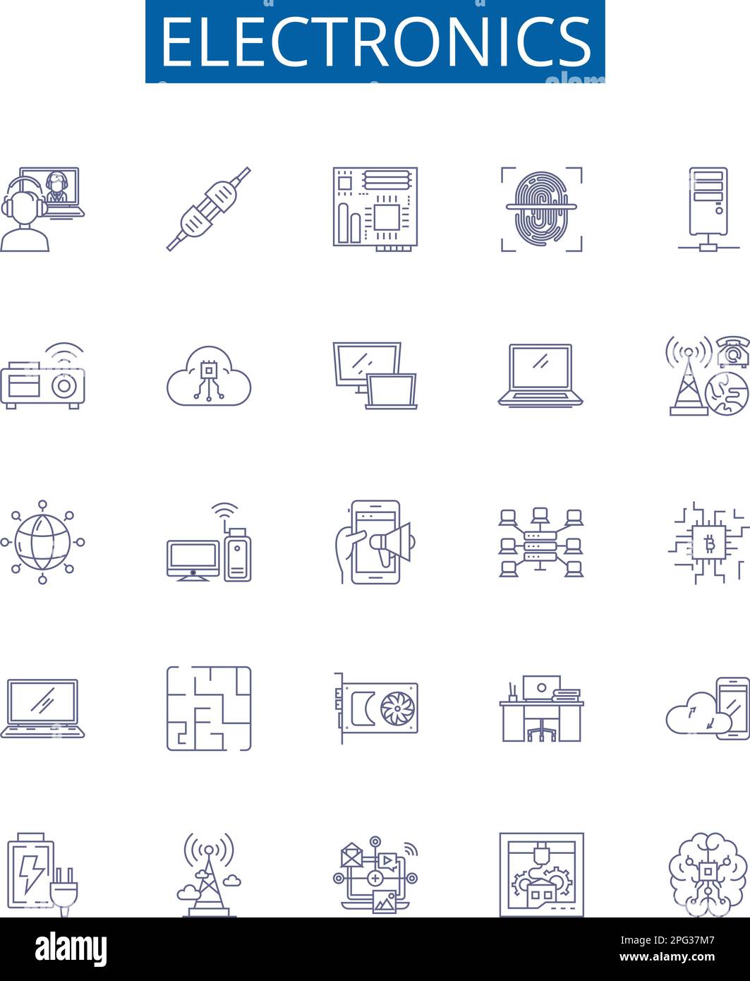 Mise en place des affiches des icônes de la ligne électronique ...