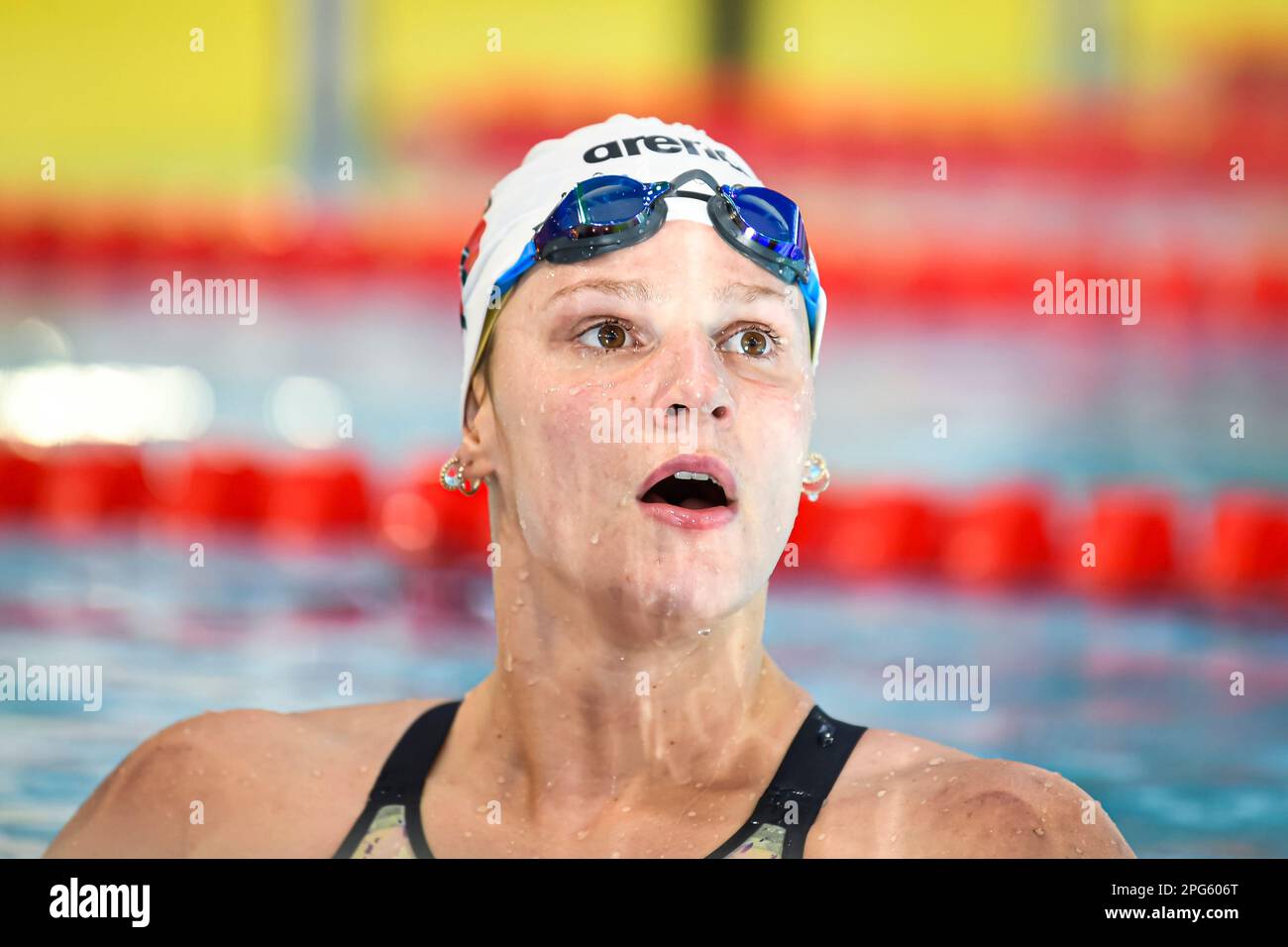 Marie Wattel lors d'une nouvelle compétition de natation, l'Open géant ...