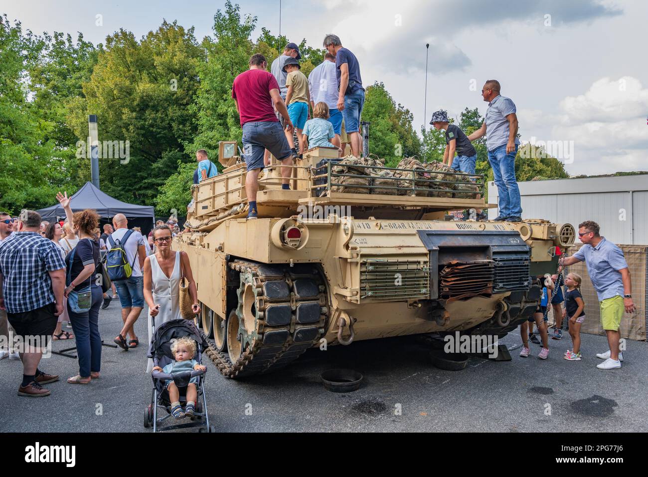 Varsovie, Pologne - 14 août 2022 - arrière du M1 Abrams M1A2 SEP V2 ...