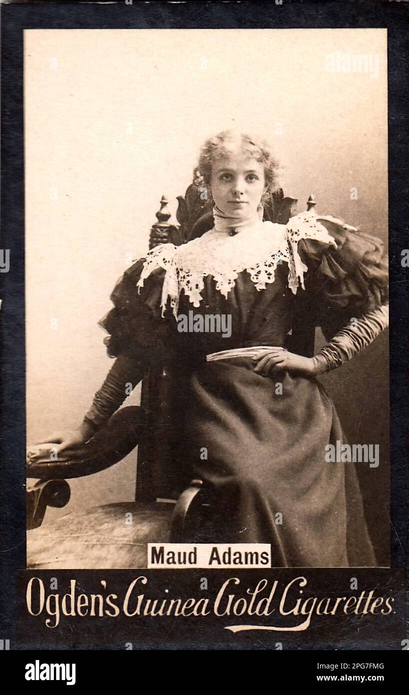 Portrait de l'actrice Maud Adams - carte à cigarettes vintage, époque ...