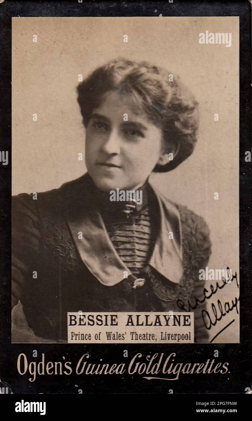 Portrait de l'actrice Bessie Allane - carte à cigarettes vintage ...