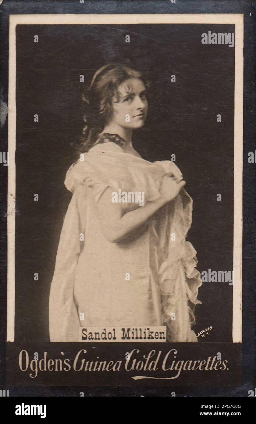 Portrait de l'actrice Sandol Milliken - carte à cigarettes d'époque ...