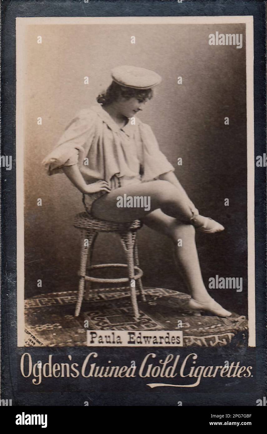 Portrait de l'actrice Paula Edwardes - carte à cigarettes vintage ...