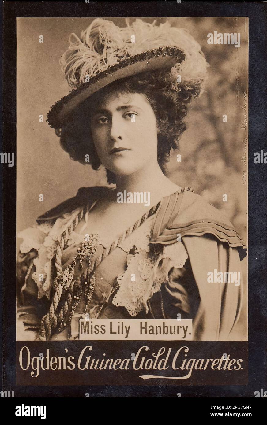 Portrait de l'actrice Miss Lily Hanbury - carte à cigarettes vintage ...