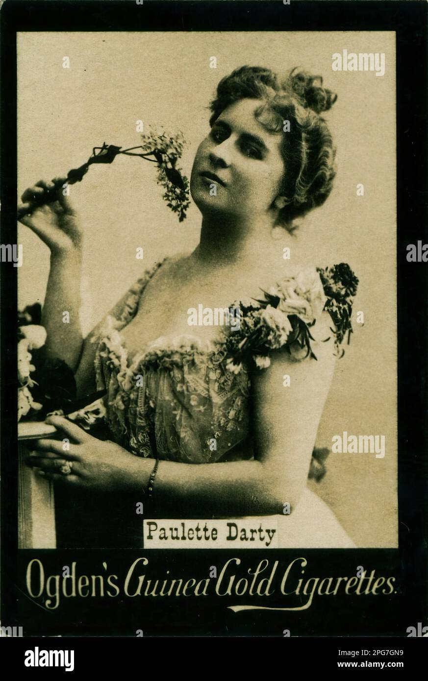 Portrait de l'actrice Paulette Darty - carte à cigarettes vintage ...