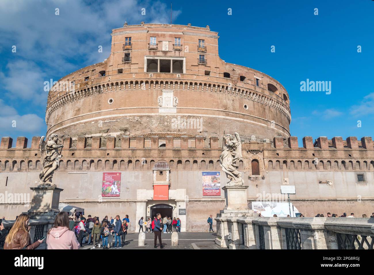 Rome, Italie - 7 décembre 2022 : entrée au mausolée d'Hadrien ...