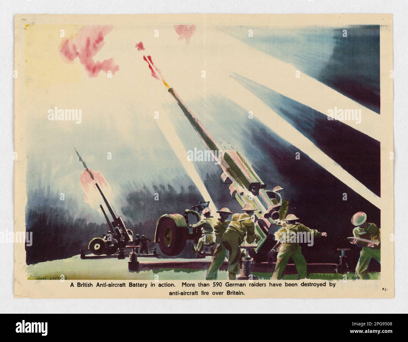 Une batterie anti-aérienne britannique en action. Pays: UK artiste ...