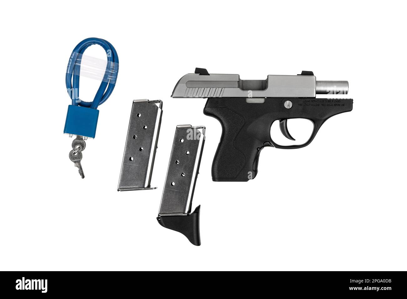 Pistolet semi-automatique argent moderne. Une arme courte pour se ...