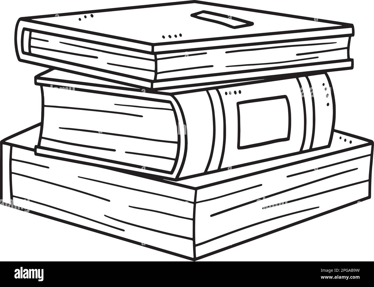 Retour à la page de coloriage isolée des livres scolaires Image ...