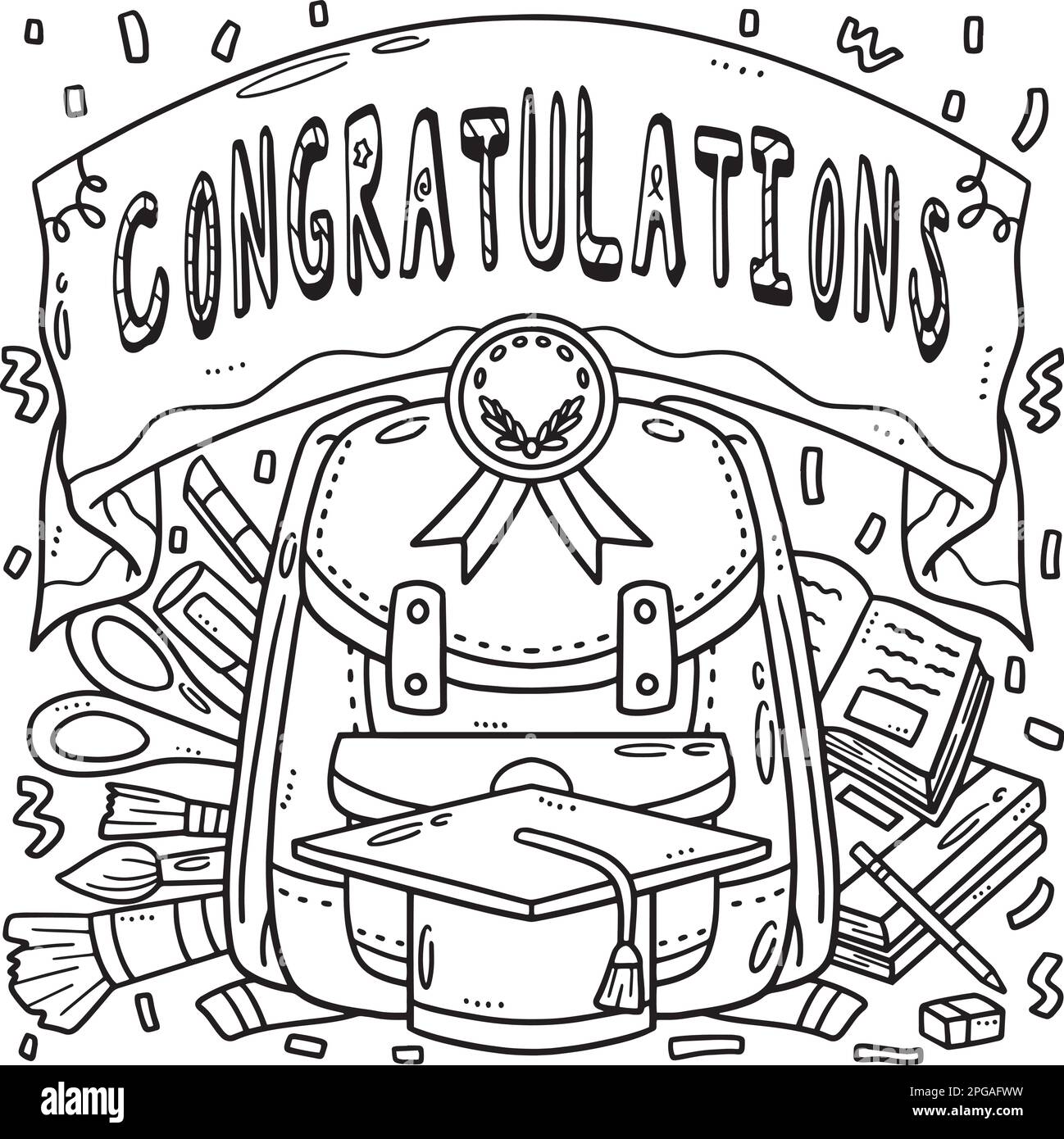 Page de coloriage pour le jour de la remise des diplômes pour les ...