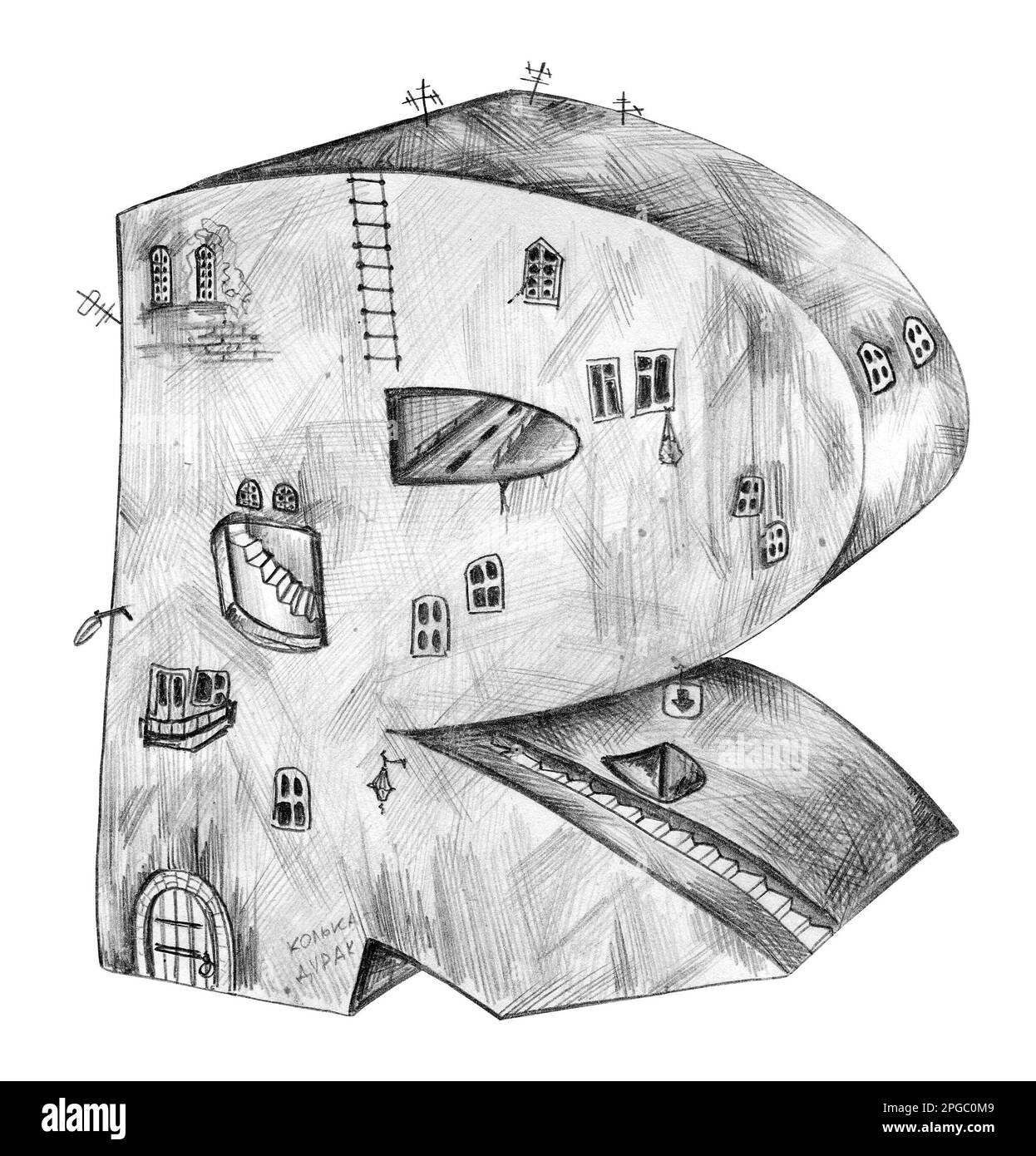 Graffiti font alphabet Banque d'images noir et blanc - Alamy