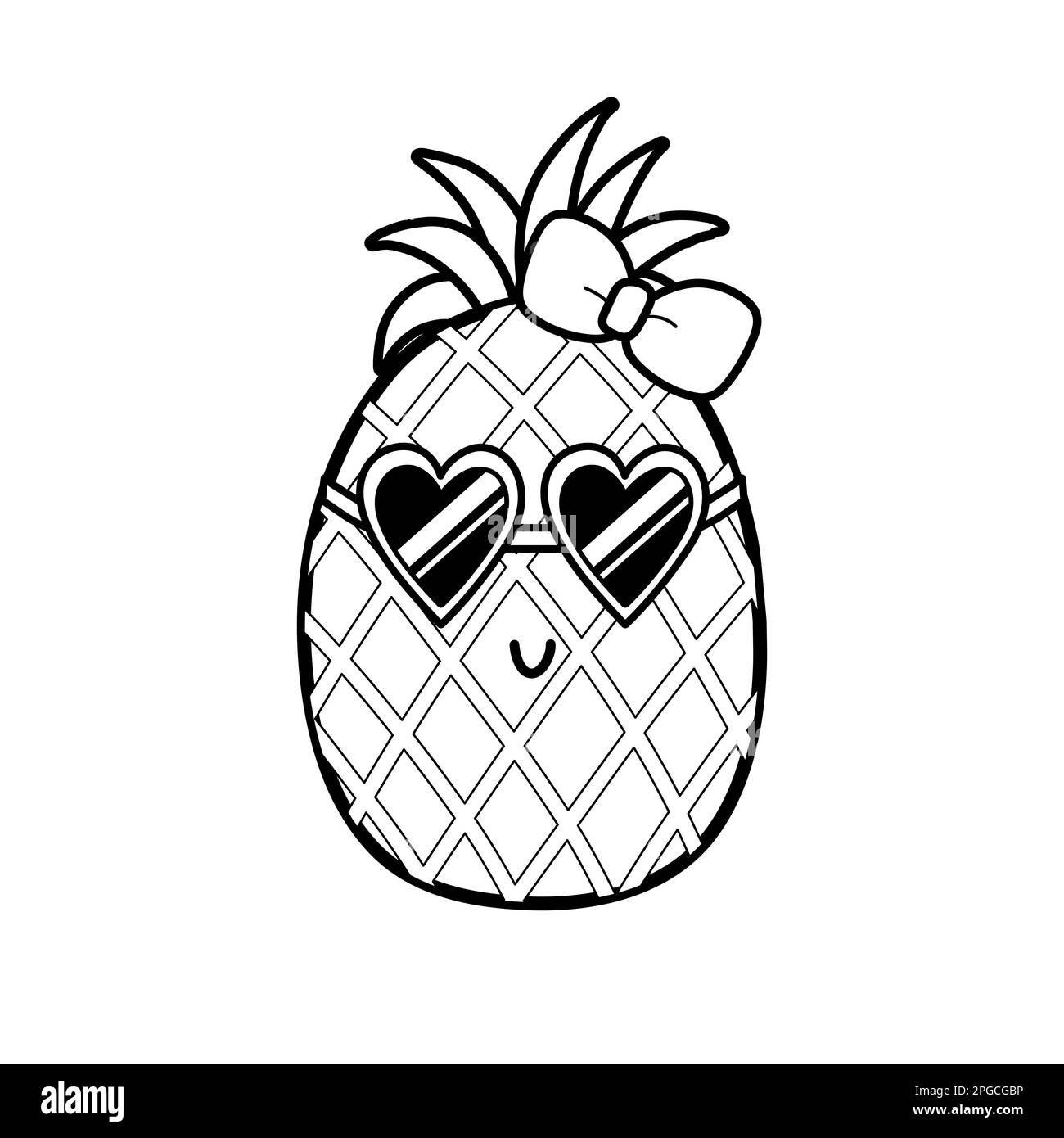Ananas a colorier Banque d'images vectorielles - Alamy