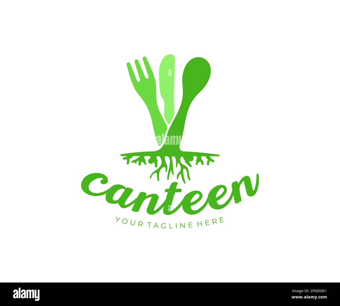 Nourriture, fourchette, cuillère, couteau sous forme de plante avec ...