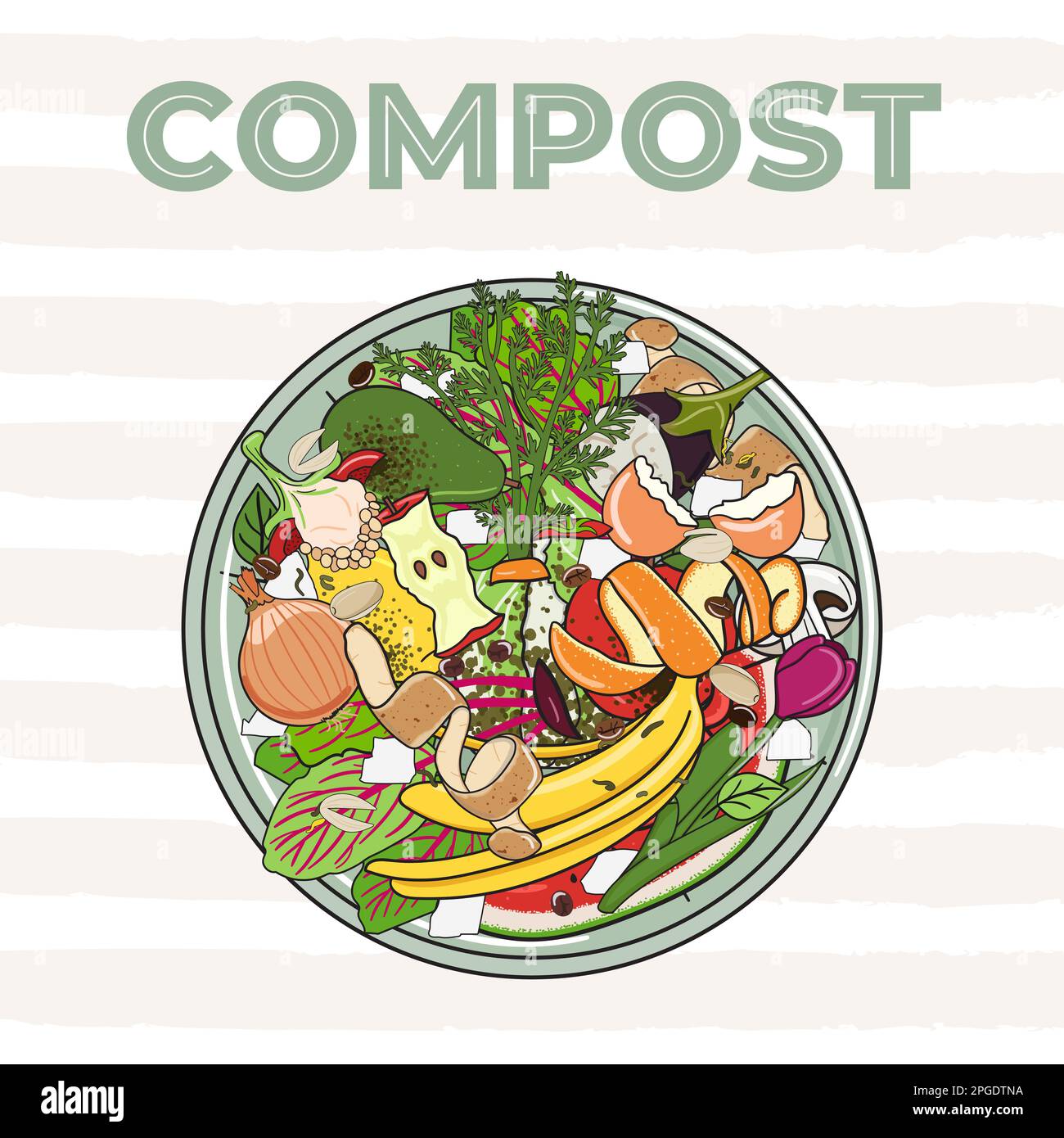 Bac à Compostage Avec Grattoir De Cuisine Vue Du Dessus Pas De